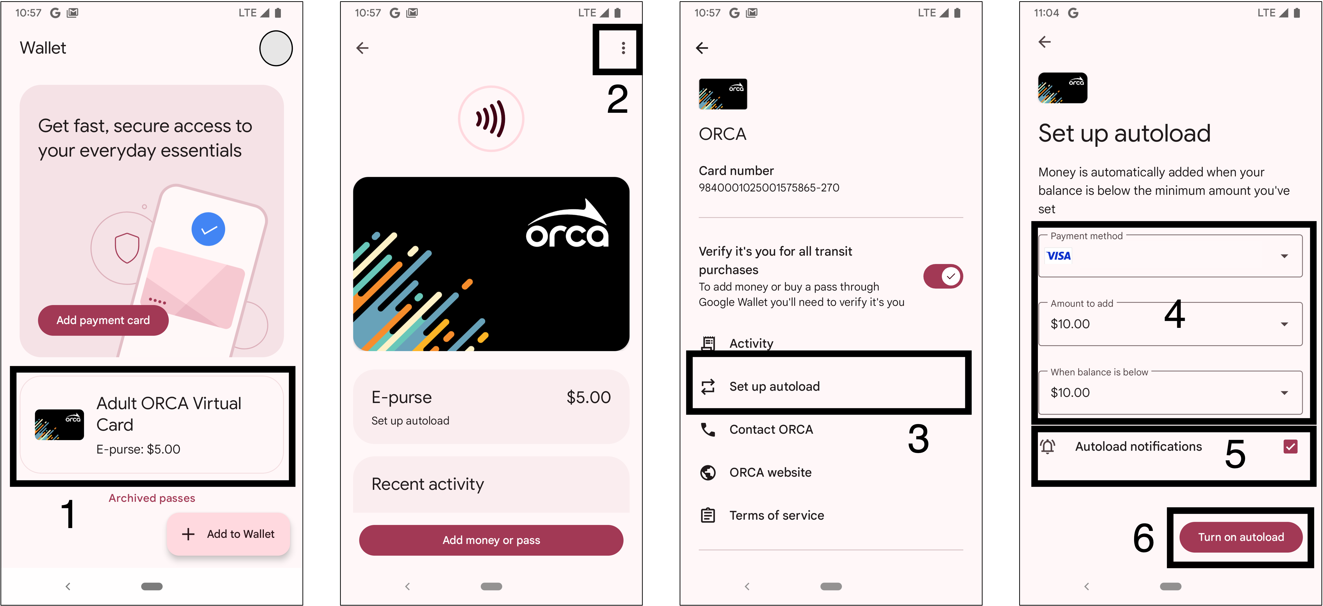 How to add money, passes and autoloads to an ORCA card in Google Wallet – The ORCA Card